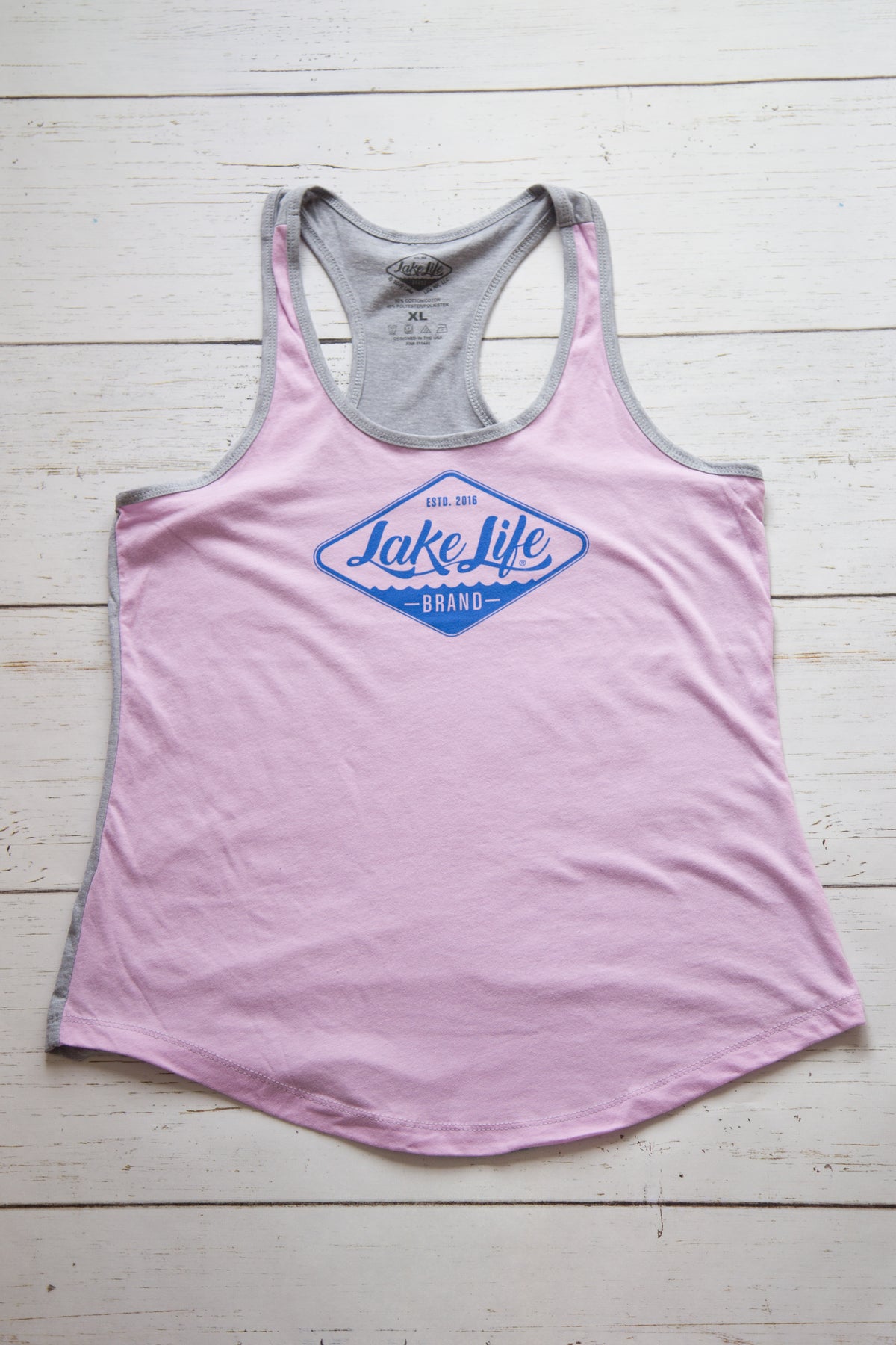 Womens Logo Racerback Tank Lake Life Brand